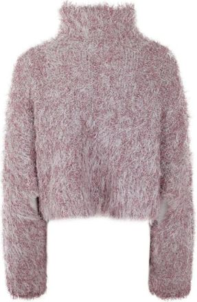 J.W.Anderson Femme, Pulls, Multicolore, Taille: 40 FR Pull Court Doux en Tricot avec Col Montant
