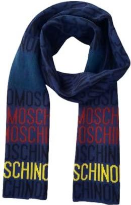 Moschino &Eacute;charpe bleu marine Reverse art.50204 Lettering multicolore, bleu, Taille unique