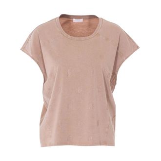 Liu Jo Femme, Tops, Beige, Taille: 36 FR T-shirt &agrave; d&eacute;tails strass