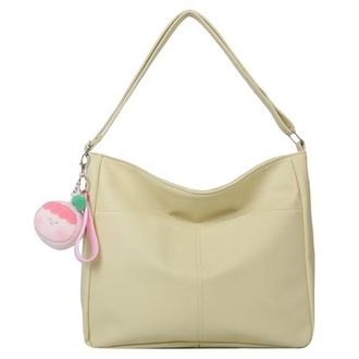 Generic Tote pour femmes en cuir synth&eacute;tique &eacute;l&eacute;gante avec bandouli&egrave;re, sac &agrave; &eacute;paule zipp&eacute;, pendentif, sac d&eacute;paule solide pour travail, shopping, voyage, ext&eacute;