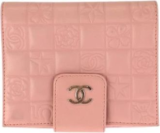 Chanel Pre-owned Vintage Icon Lambskin Compact Wallet - Femme - Pre-owned - Rose - Taille: ONE Size