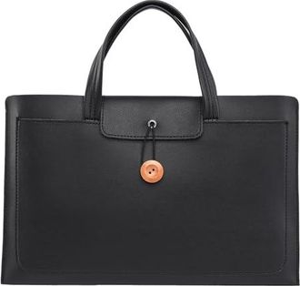 Generic Sac à main pour femme en cuir synthétique avec sac de rangement et serrure pour ordinateur portable, business, quotidien, Noir S