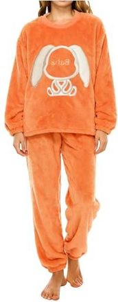 Generic Pyjama dhiver chaud pour femme - En flanelle - Princesse - Long - Pyjama thermique douillet - 2 pi&egrave;ces - Haut &agrave; manches longues et pantalon de pyjama 