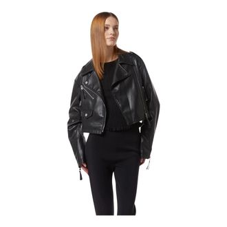 Silvian Heach Femme, Vestes, Noir, Taille: 34 FR Veste de motard en similicuir