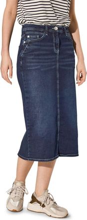 Cecil Damen B361542 Jeansrock, Dark Blue wash, 26W