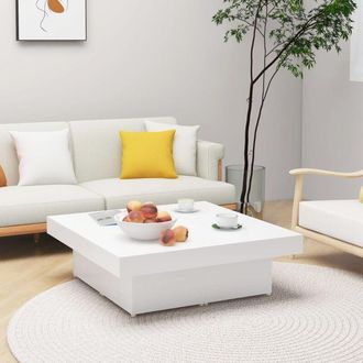 vidaXL Table basse blanc 90x90x28 cm bois ding&eacute;nierie Vidaxl