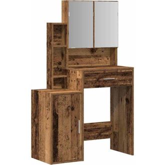 vidaXL Schminktisch mit T&uuml;r Altholz 80 x 35 x 132 cm Holzwerkstoff Vidaxl