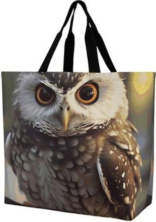Generic Chouette Mignonne Sac Fourre-Tout L&eacute;ger Tote Bag Grand Sac A Main Femme Pour Travail Shopping Voyage