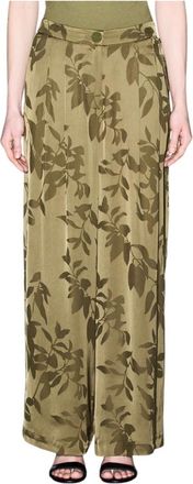 A|X Armani Exchange Femme, Pantalons, Vert, Taille: 38 FR Pantalon Palazzo Jacquard Viscose
