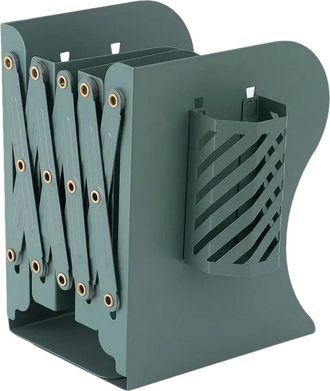 Generic Ausziehbares B&uuml;cherregal - Schreibtisch-Aufbewahrungsregal mit Stifthalter Kreatives Design in Morandi-Farben, verstellbarer Metall-Schreibtisch-Organ