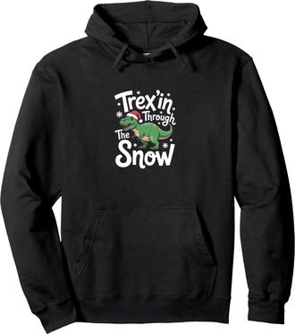 Mapanoli Design Trexin Through The Snow Lustiges Dino-Weihnachten Pullover Hoodie