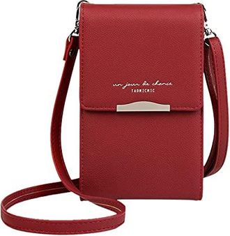 Generic Smallmall Sac à bandoulière en cuir pour homme, bordeaux, Taille unique