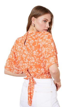 Trendyol Damen Trendyol Damen Regular Standard Rundhals Gewebte Bluse Hemd, Sehr Bunt, 38 EU