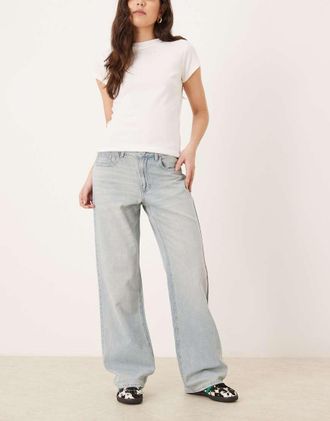 Vila Palma - Denim-Jeans in Hellblau mit hoher Taille und weitem Bein