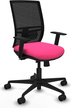 Piqueras y Crespo Schreibtischstuhl mit Rollen in Rosa Yunquera mit 1D-Armen, h&ouml;henverstellbare Lendenwirbelst&uuml;tze, ausgestattet mit Syncro/Traslack und Schneideschaum,