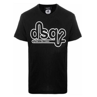 Dsquared2 DSquared2 - T-Shirt f&uuml;r Herren/Damen Unisex, Logo, eng geschnitten (Schwarz)