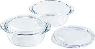 Pyrex Collection 4 en 1| Cocotte en verre borosilicate | Lot de 2 | Cuisson vapeur, cuisine rapide et savoureuse, compatible micro-ondes et lave-vaisselle (