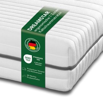 Dreamstar Kaltschaummatratze Vital Silber XXL 24 cm hoch| Ergonomische 7-Zonen Matratze aus Kaltschaum |H&auml;rtegrad 2 (H2) &Ouml;ko-Tex Zertifiziert | Hypoallergen & A