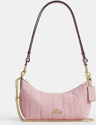 Coach Caitlin Schultertasche Aus Regenerativer Baumwolle Mit Steppung Und Anh&auml;nger