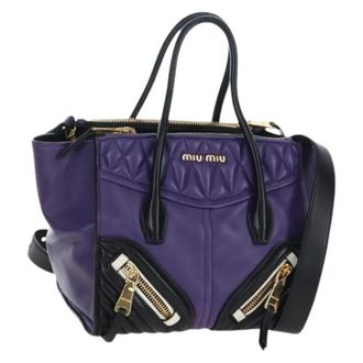 Miu Miu Sac &agrave; main Pre-owned - Femme - Pre-owned - Violet - Taille: ONE Size
