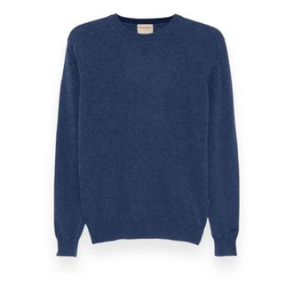 Woolrich Lambswool Crewneck Pullover - - Knitwear - Herren - Blau - 2XL
