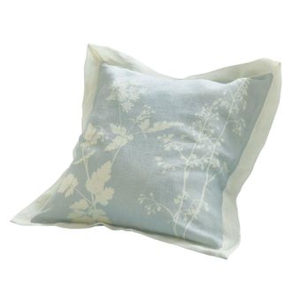 Loberon Kissenh&uuml;lle Hazelwick, Creme/blau