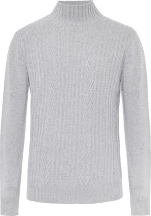 Tom Rusborg Rollkragenpullover aus Merinowolle mit Webmuster in