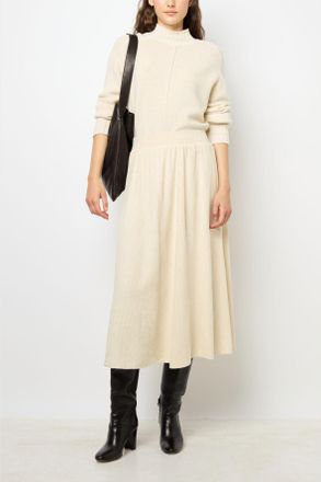 Gerard Darel Jupe midi en velours c&ocirc;tel&eacute; - CLAUDINE - Ecru