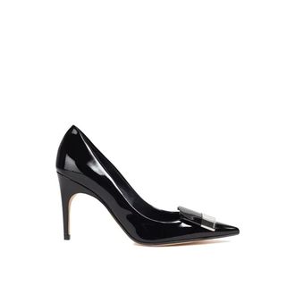 Sergio Rossi Hohe Schuhe - Black Leather Pumps With Sleek Pointed Toe - Gr. 35,5 (EU) - in Schwarz - f&uuml;r Damen