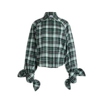 Patou Femme, Blouses et Chemises, Multicolore, Taille: 34 FR Chemise &agrave; Manches &agrave; Carreaux