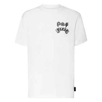 Philipp Plein T-Shirt Rundhals Gothic - - Tops - Herren - Wei&szlig; - 2XL