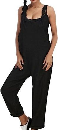 Generic Salopette grande taille 2026 - Combinaison d&eacute;contract&eacute;e pour femmes - Combinaison ample pour femme, Noir, 4XL