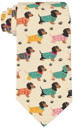 Generic Teckel Coloré Cravates Décontractée Cravatte Polyvalente Cravate Pour Accessoires Mariage Formelle