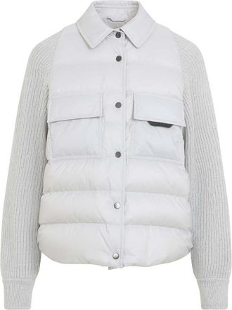 Brunello Cucinelli Blouson Rembourr&eacute; - Blanc