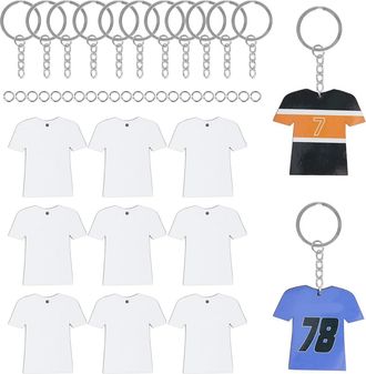 Carriere Jewelry 72-Teiliges Sublimations-Schl&uuml;sselanh&auml;ngerrohling-Gro&szlig;packungsset - Sublimationsrohling-Schl&uuml;sselanh&auml;nger-Set mit Wei&szlig;er Schutzfolie - MDF-Sport-Schl&uuml;
