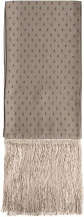 Ferragamo Homme, Accessoires, Beige, Taille: ONE Size Foulard en soie &agrave; franges