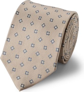 CHARLES TYRWHITT Krawatte aus Seide mit geometrischem Muster - Elfenbeinfarben