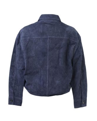 Ami Goat Leather Overshirt - Blue