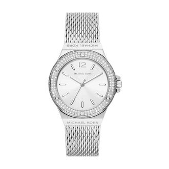 Michael Kors Lennox Pav&eacute; Silberfarbene Mesh-Uhr - - Accessories - Damen - Grau - ONE SIZE