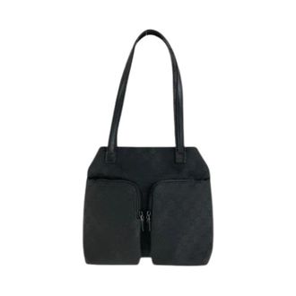 Gucci Sac bandouli&egrave;re en toile GG en cuir Pre-owned - Femme - Pre-owned - Noir - Taille: ONE Size