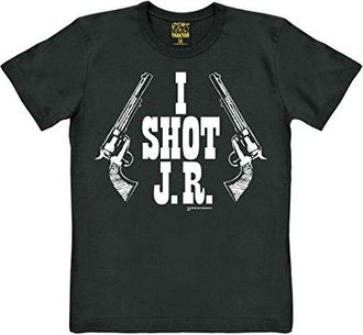 Traktor T-Shirt J.R. Ewing - Dallas - T-Shirt Film culte - I Shot J.R. - T-Shirt &agrave; col Rond - Noir - T-Shirt Original de la Marque, Taille L