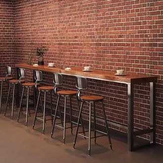 Generic Stehtisch, rechteckiger Bartisch im Landhausstil aus Kiefernholz - Industriestil, f&uuml;r K&uuml;che, Caf&eacute;, kleine R&auml;ume - ohne Hocker