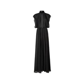 Fendi Georgette-Kleid - - Dresses - Damen - Schwarzk - XS