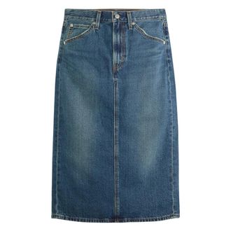 Levi's High Rise Rock mit Schlitz hinten - - Skirts - Damen - Blau - W26