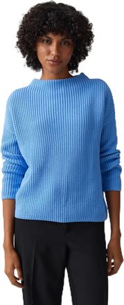 OPUS Damen Pullover | PARTO Regular Strickpullover aus Baumwolle Water Blue, 34