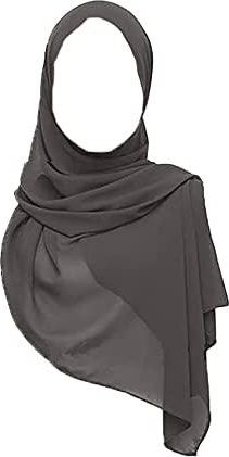 KAV Foulard en mousseline de soie pour femme - Turban léger et élégant - Pour filles - Châle, gris foncé