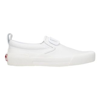 Valentino Garavani Wei&szlig;e Leder Slip-On Loafers mit Logos - - Shoes - Herren - Wei&szlig; - 39 1/2 EU
