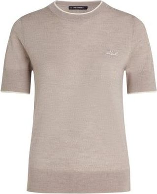 Karl Lagerfeld Pull manches courtes en laine