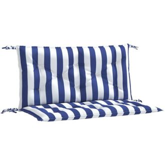vidaXL Gartenbank-Auflagen 2 Stk. Blau&Wei&szlig; Gestreift 100x50x7cm Stoff Vidaxl