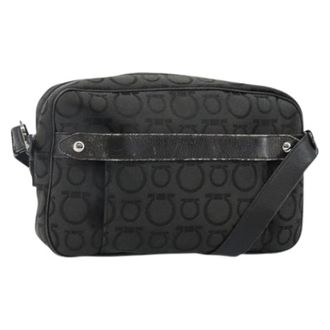 Ferragamo Sac bandouli&egrave;re en toile Pre-owned - Femme - Pre-owned - Noir - Taille: ONE Size